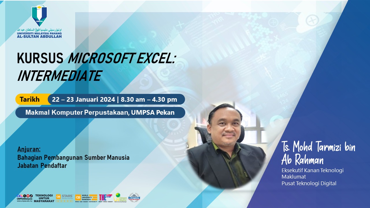 Jabatan Pendaftar - KURSUS MICROSOFT EXCEL: INTERMEDIATE